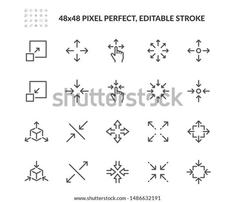 Simple Set Scaling Related Vector Line Stock Vector Royalty Free 1486632191