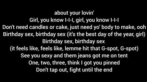 Birthday Sex Lyrics Youtube