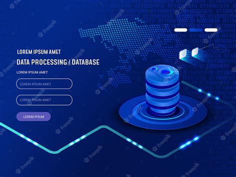 Premium Vector Big Data Flow Processing Concept Cloud Database Isometric Vector