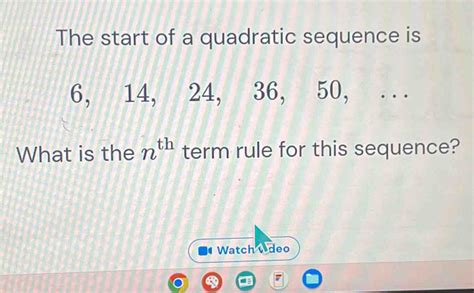 solved the start of a quadratic sequence is 6 14 24 36 50