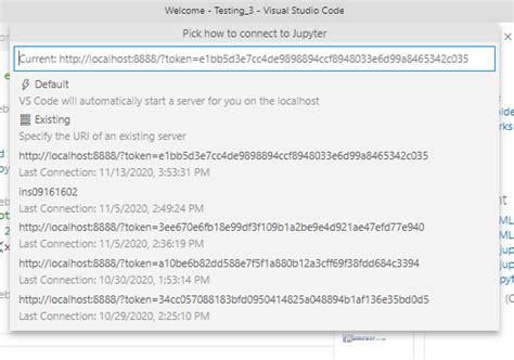 `specify Local Or Remote Jupyter Server For Connections` Broken · Issue 1118 · Microsoftvscode