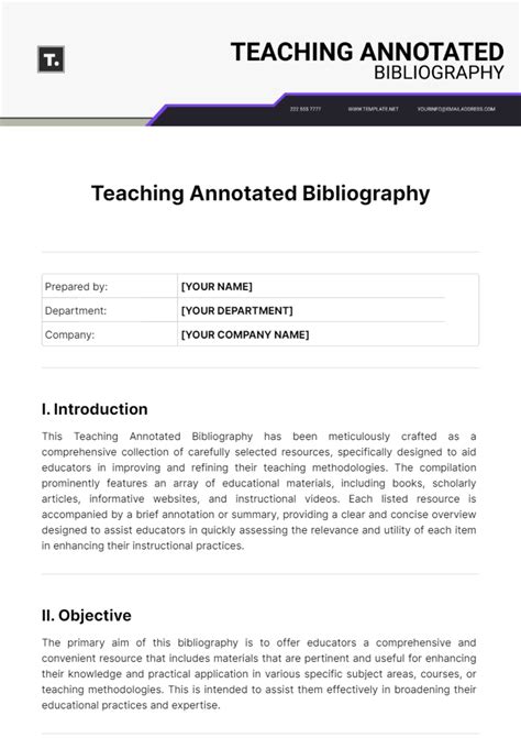 Teaching Annotated Bibliography Template Edit Online And Download