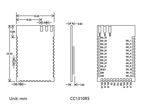 Ti Cc1310 12c 12s Uart Gpio Interface Rf Wireless Module With Long Range Distance For Industrial