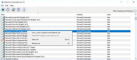 Hide From Uninstall List Download Softpedia