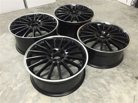 19 C63 Amg Multi Spoke Style Wheels Satin Black Machined Mercedes C