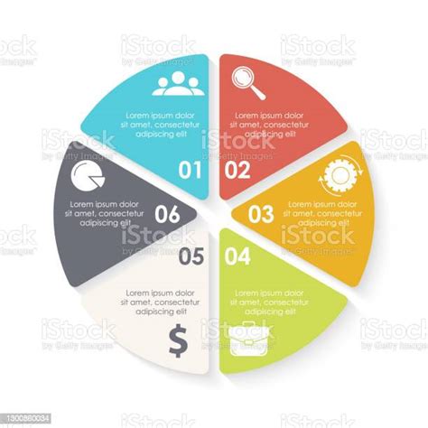 Vector Circle Infographic Template For Round Diagram Graph Web Design Business Concept With 6