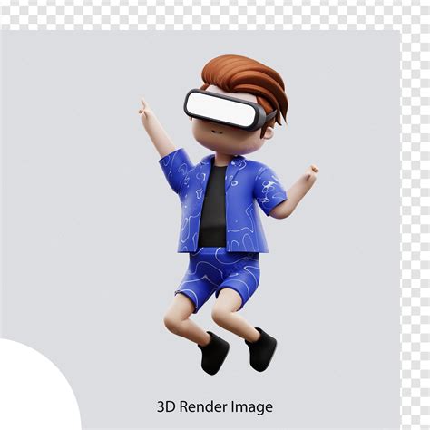 premium psd 3d illustration metaverse character with virtual reality