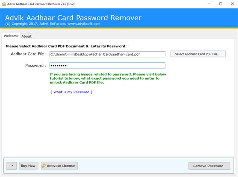 Free Aadhaar Card Password Remover To Erase Password From Aadhaar Card