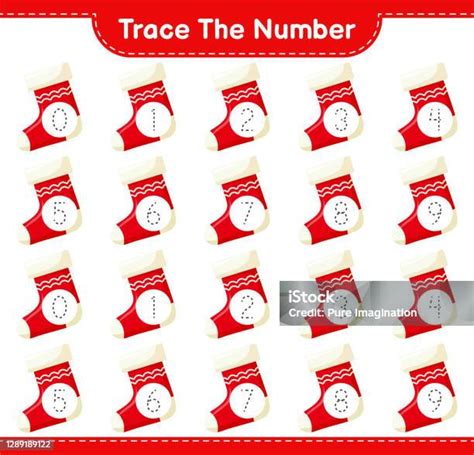 숫자를 추적합니다 크리스마스 스타킹번호 추적 교육 어린이 게임 인쇄 워크 시트 벡터 일러스트레이션 0명에 대한 스톡 벡터 아트 및 기타 이미지 Istock