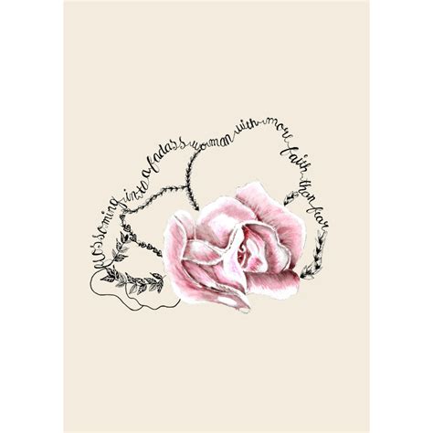 Blossoming Badass Woman Art Calligraphy Art Faith Than Fear Art •