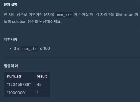 프로그래머스 문자열 정수의 합