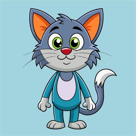 Premium Vector | A cartoon cat with a blue shirt