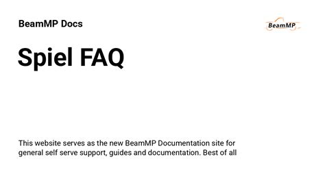 spiel faq beammp docs