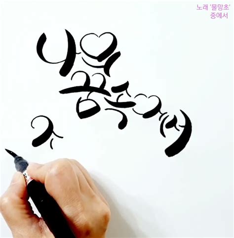 캘리그라피 노래 물망초 로코베리 가사 중에서 노래가사쓰기 예쁜글씨 Calligraphy Art Handwriting Youtube