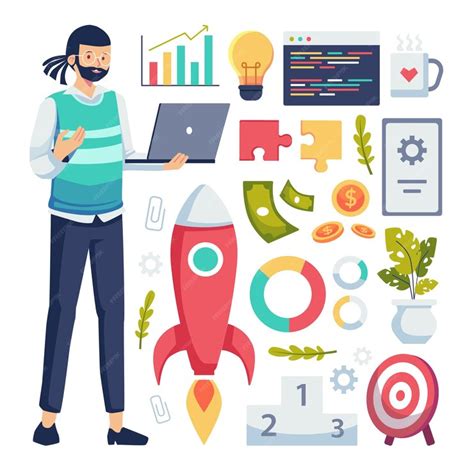 과학자 남자와 로켓 우주선 및 장비의 우주 과학 연구 기술 무료 벡터