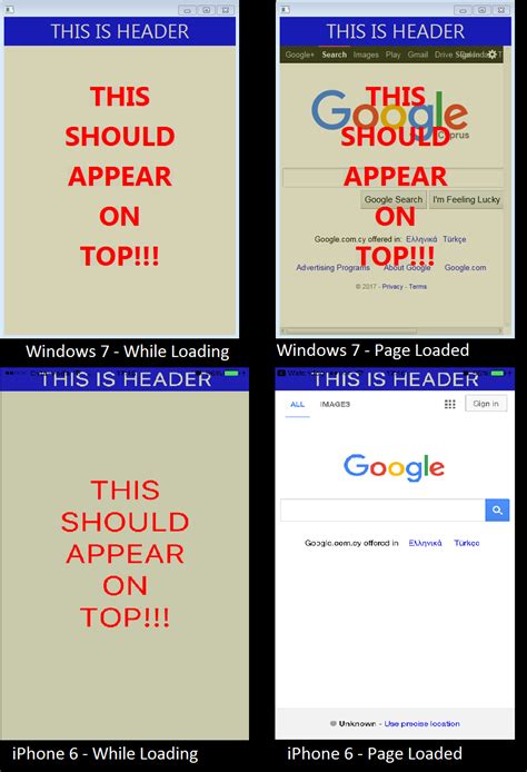 Ios Webview Always Brings Itself To Front On Mobile Devices