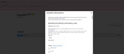 authorization fails in fastapi docs when using provided openidconnect