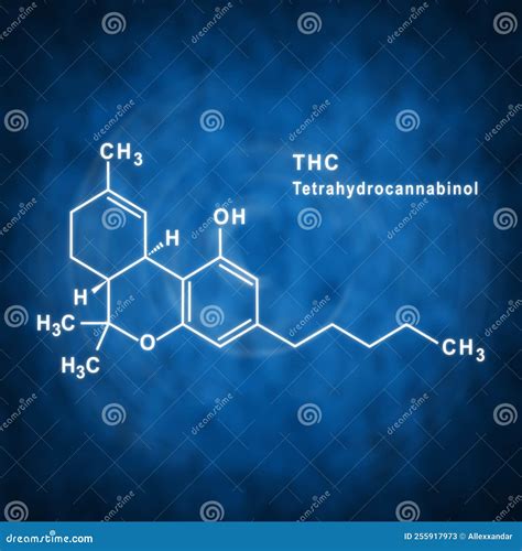 Thc Tetrahydrocannabinol Structural Chemical Formula Stock Illustration Illustration Of Model