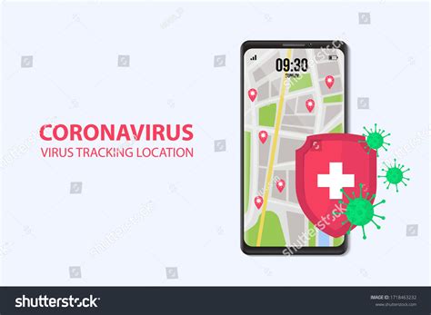 Covid Mobile Map Tracker Smartphone Map Stock Vector Royalty Free Shutterstock
