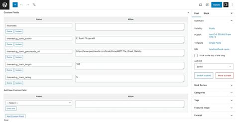 building a book review site with block bindings part 1 custom fields