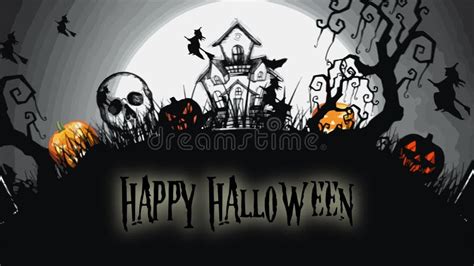 Comic Halloween Vector Illustration Poster Template Stock Vector