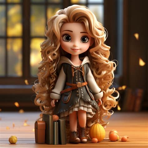 Premium Ai Image Cute Animated Girl In Cartoon Style With Happy Face