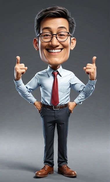 Premium Photo A Cartoon Character With Glasses And A Tie