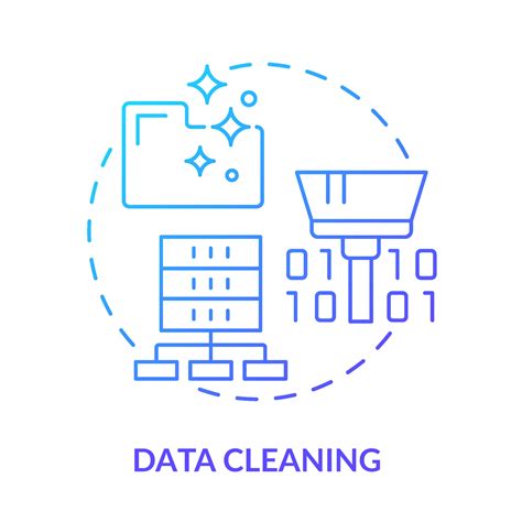 Data Cleaning Blue Gradient Concept Icon Data Mining Process Abstract