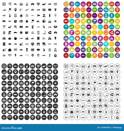100 Navigation Icons Set Vector Variant Stock Vector Illustration Of