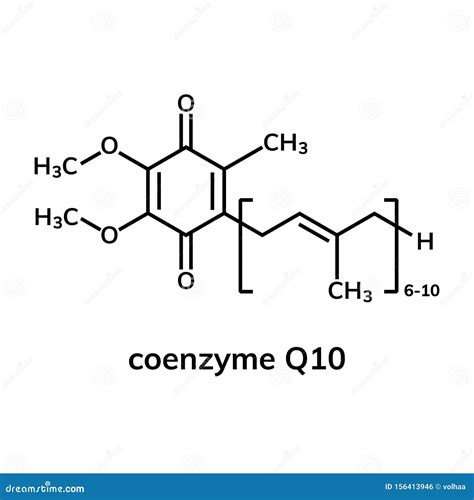 Coenzyme Q10 Or Ubiquinone Stock Vector Illustration Of Structure 156413946