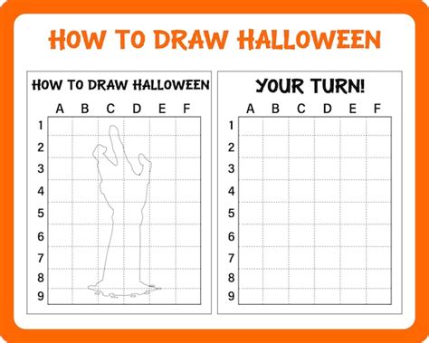 아이들을위한 할로윈을 그리는 방법 프리미엄 벡터