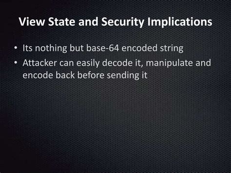 Introduction To Asp Net Viewstate Ppt