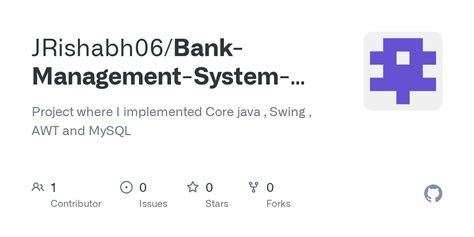 GitHub JRishabh06 Bank Management System Project Project Where I Implemented Core Java