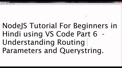 Nodejs Tutorial For Beginners In Hindi Part 6 Understanding Route