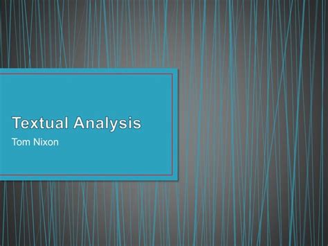 Textual Analysis Ppt