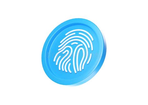 Fingerprint 3d Render Icon Touch Identification Security Illustration And Blue Cyber Access