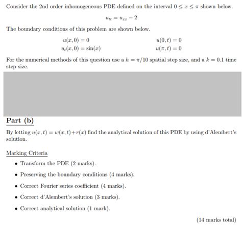 Solved Consider The 2nd Order Inhomogeneous Pde Defined On