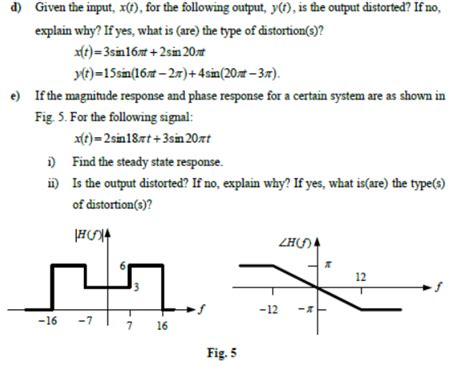 solved d given the input x t for the following output