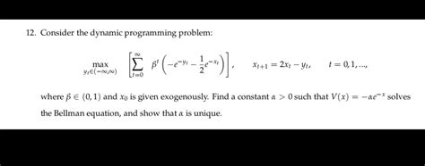 Solved Consider The Dynamic Programming