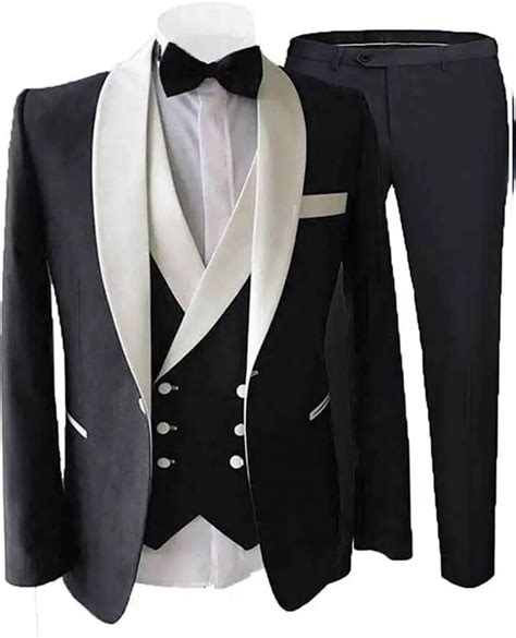 Cosktiarl Mens Slim Fit 3 Piece Suit Classic Business Wedding Suits