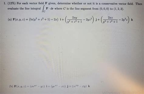 Solved For Each Vector Field F Given Determine Chegg Com