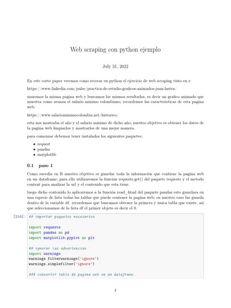 Web Scraping Con Python Ejemplo Pdf Red Mundial Internet Y Web