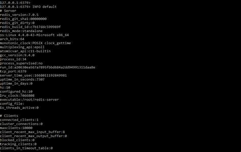 Redis Info Redis Server Info Command With Server And Clients Section