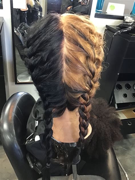 Half And Half Color With Dutch Braids Inspired By Melanie Martinez
