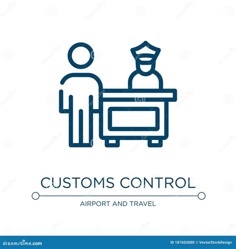 Customs Control Icon Linear Vector Illustration From In The Airport