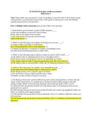 Macro HW Docx ECON Principles Of Macroeconomics Homework Note Please Make Sure Your