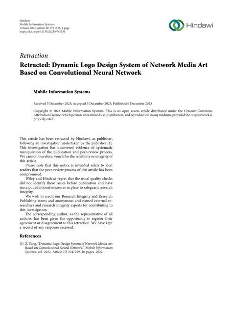 PDF Retracted Dynamic Logo Design System Of Network Media Art Based On Convolutional Neural