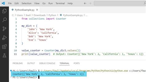 python dictionary count