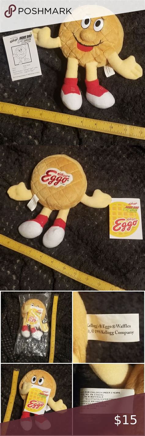 Vintage Plush Eggo Waffle 1998 In Package Breakfast Names Eggo Waffles