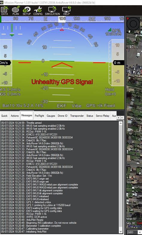 Annoying Unhealthy Gps Signal Showing In Mission Planner Hud